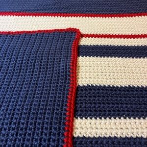 Handmade | Bedding | Handmade Crochet Throw Red White And Blue | Poshmark